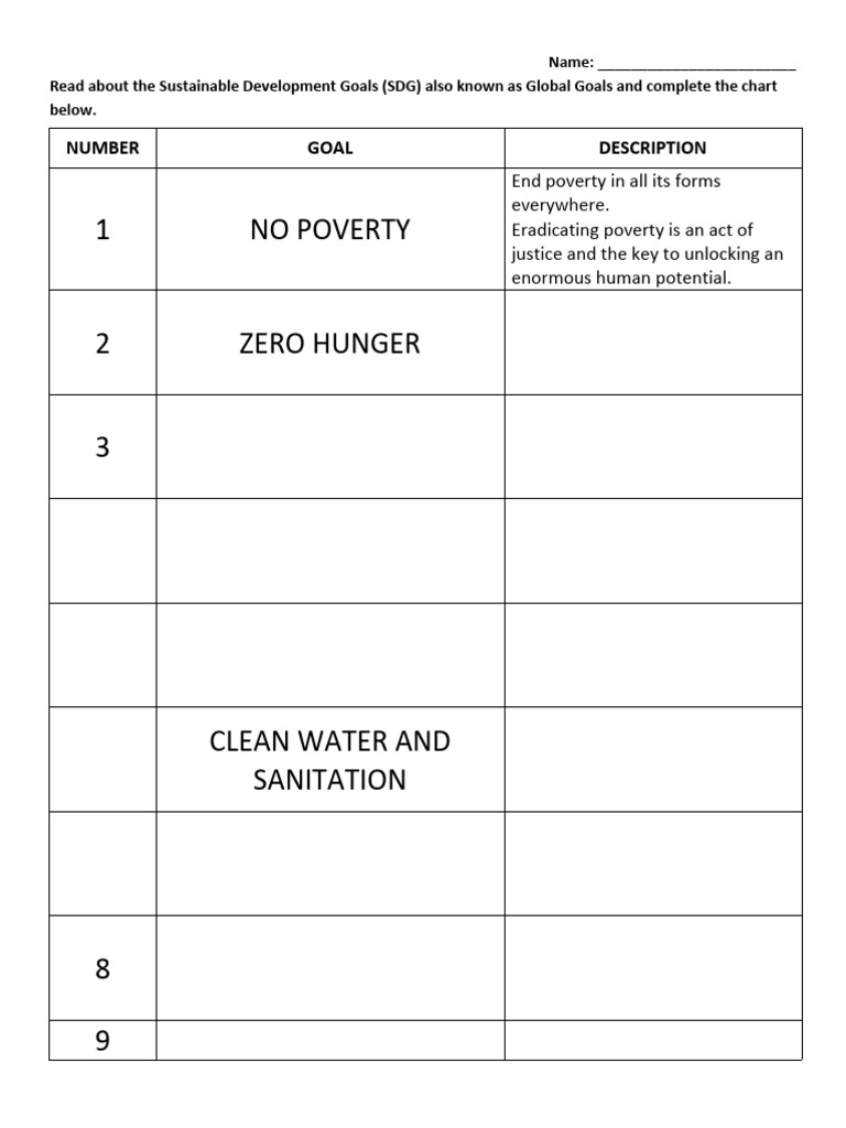 SDG Overview and Chart Completion | PDF