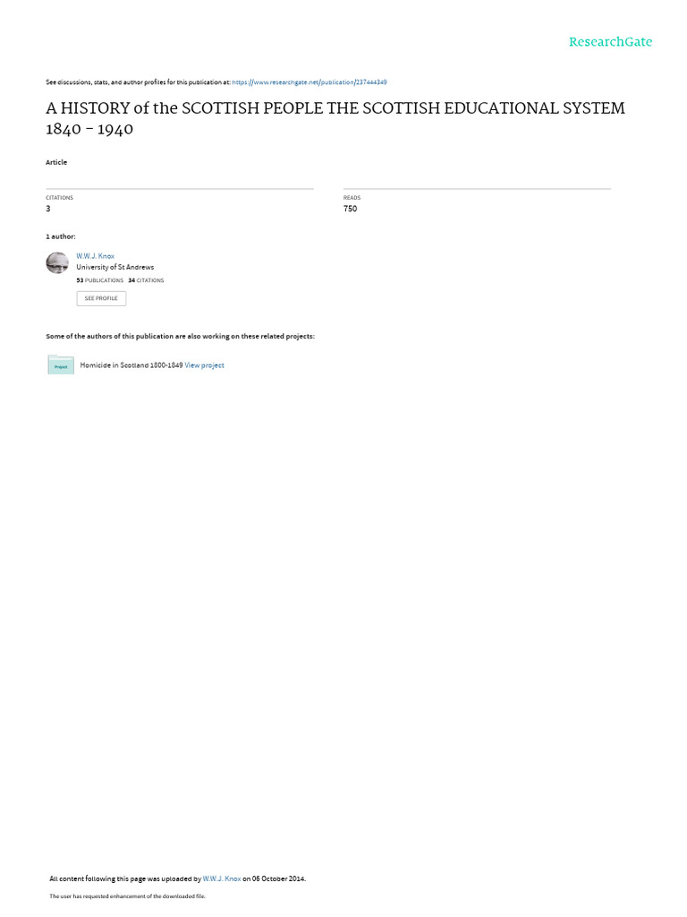 A HISTORY of The SCOTTISH PEOPLE THE SCOTTISH EDUCACTION | PDF ...