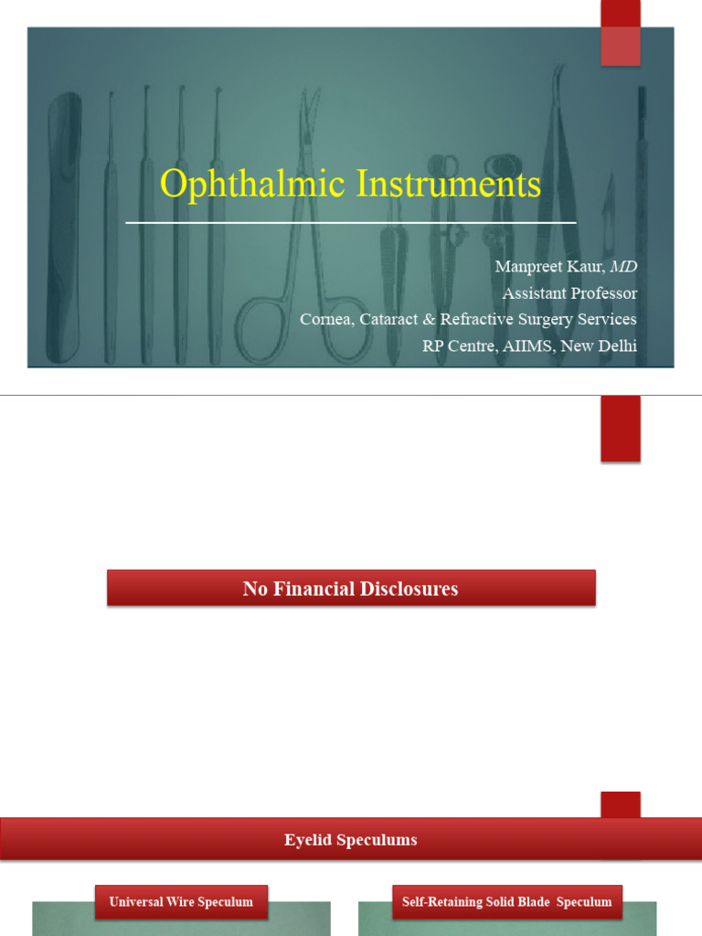 Overview of Ophthalmic Instruments | PDF | Clinical Medicine | Eye
