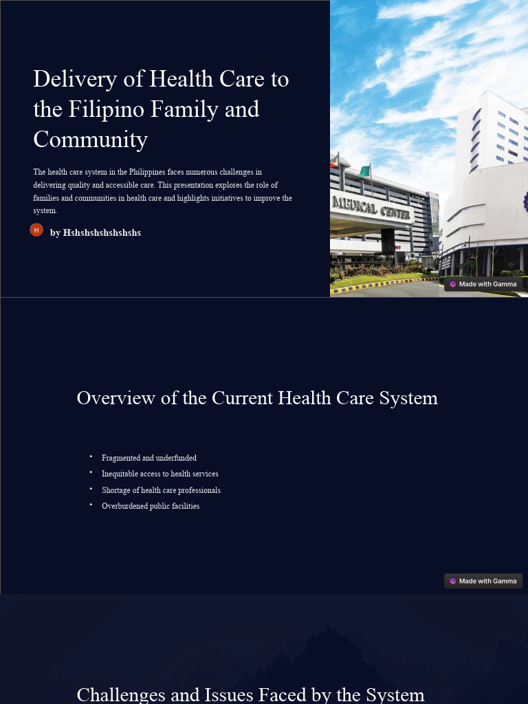 Delivery of Health Care To The Filipino Family and Community | PDF ...