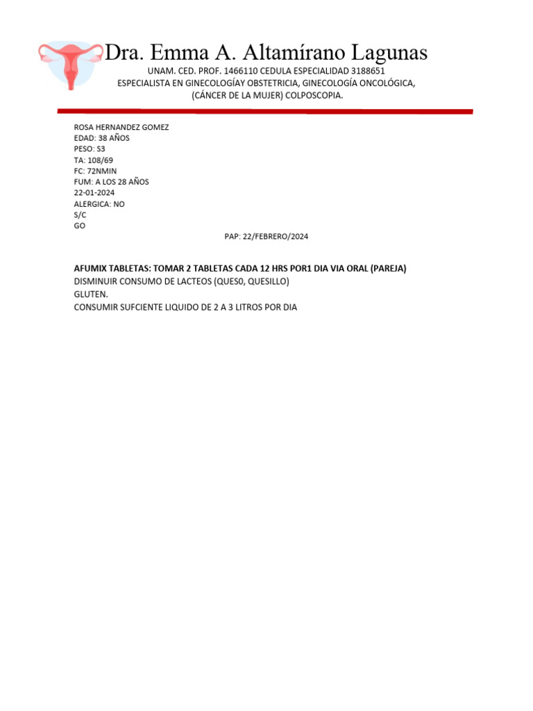 Instrucciones para tomar Afumix en pareja | PDF