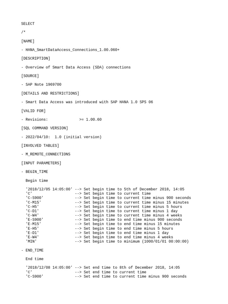 SAP HANA SDA Connection Overview | PDF | Business | Technology ...