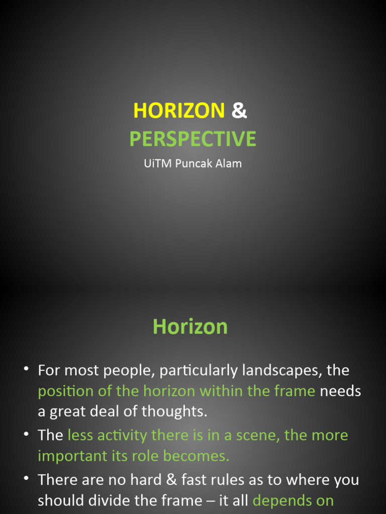 Horizon & Perspective in Photography | PDF | Perspective (Graphical ...