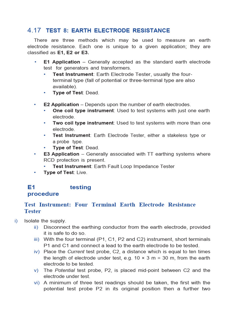 Earth Electrode Resistance | PDF