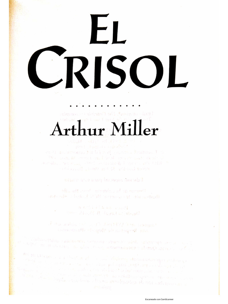 El Crisol - Arthur Miller | PDF