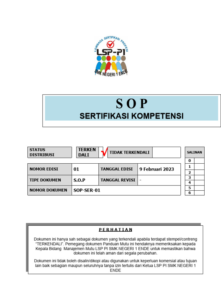 SOP-01 - Sertifikasi Kompetensi | PDF