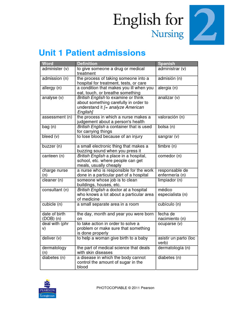 Nursing 2 Spanish Unit 1 | Download Free PDF | Hospital | Nursing