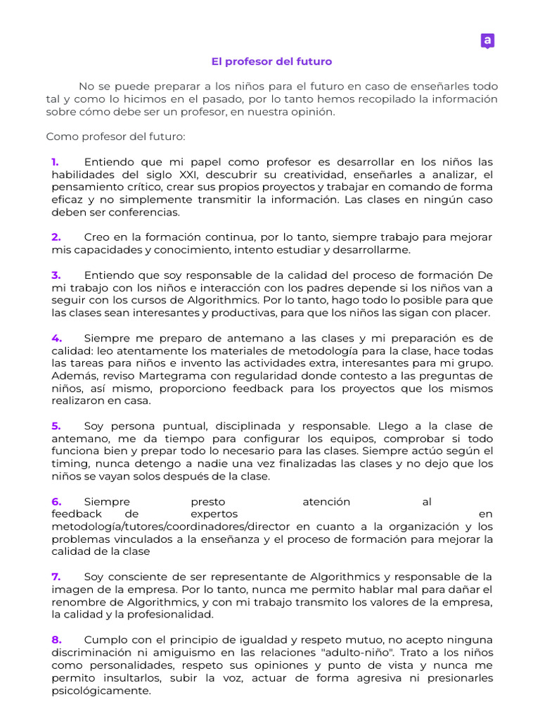 El Profesor Del Futuro | PDF | Maestros | Creatividad