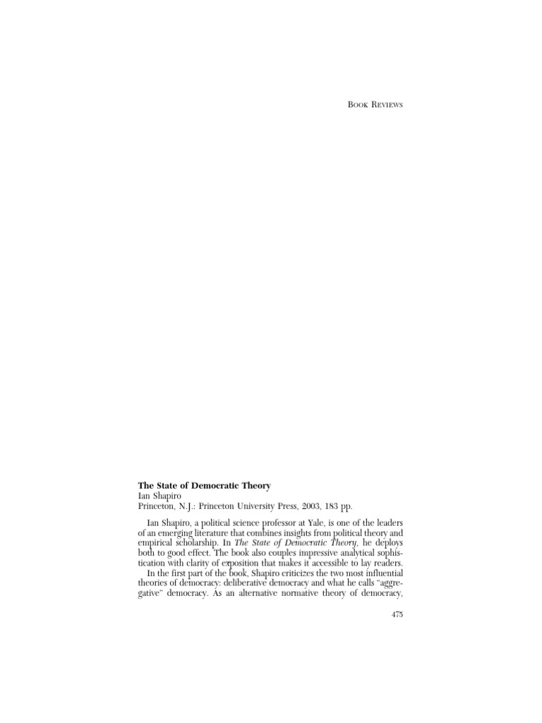 Democratic Theory | PDF | Social Science | History