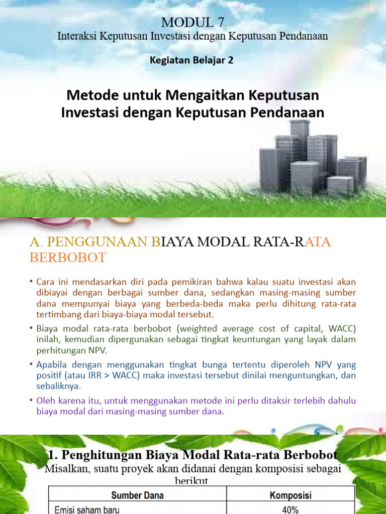 PTM 19 KB 2 Metode Untuk Mengaitkan Keputusan Investasi Dengan ...