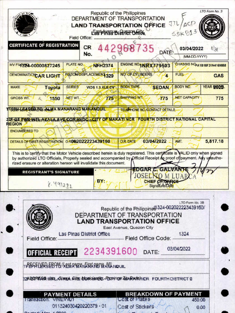 Asset 1386727 Mananquil-Alma-manarang Orcr | PDF