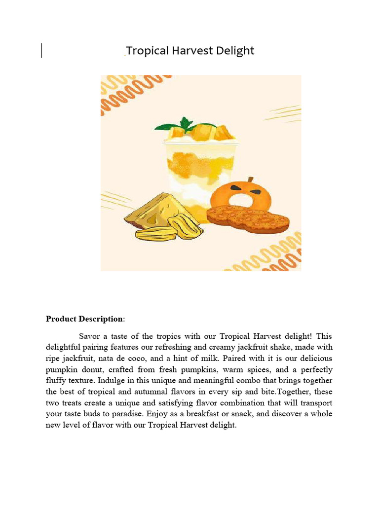 Tropical Harvest Delight Recipe | PDF | Doughnut | Teaspoon