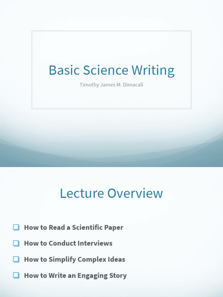 Science Writing NSPC 2021.Ppt | PDF | Analogy | Science