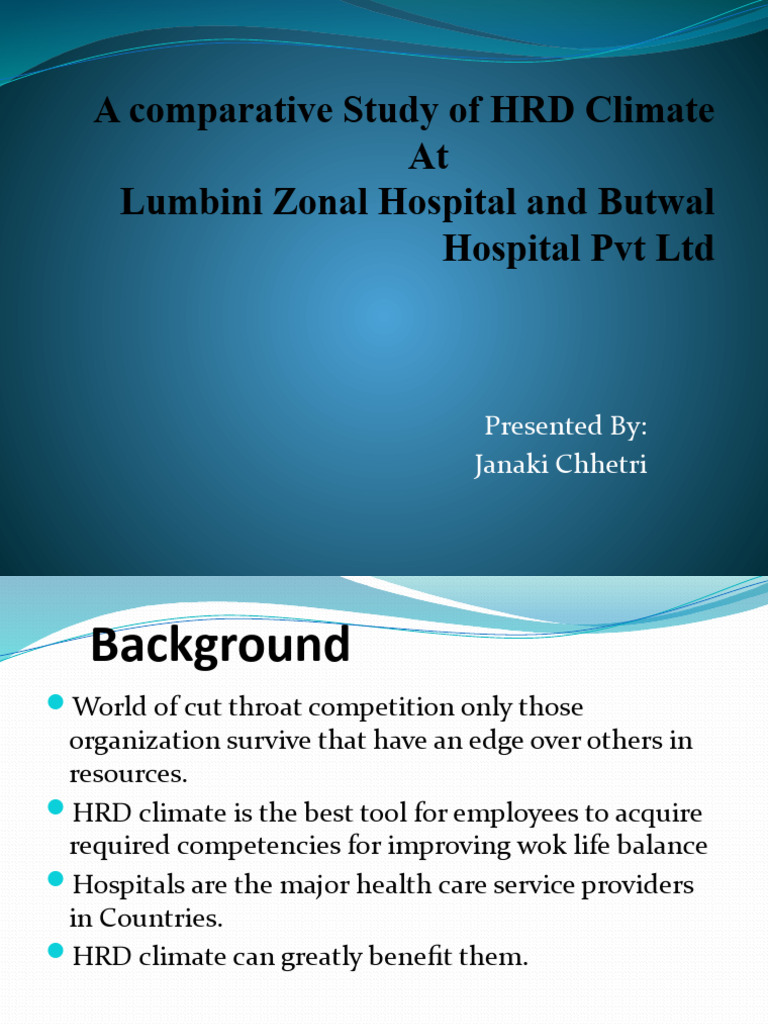 A Comparative Study of HRD Climate | PDF | Performance Appraisal | Hospital