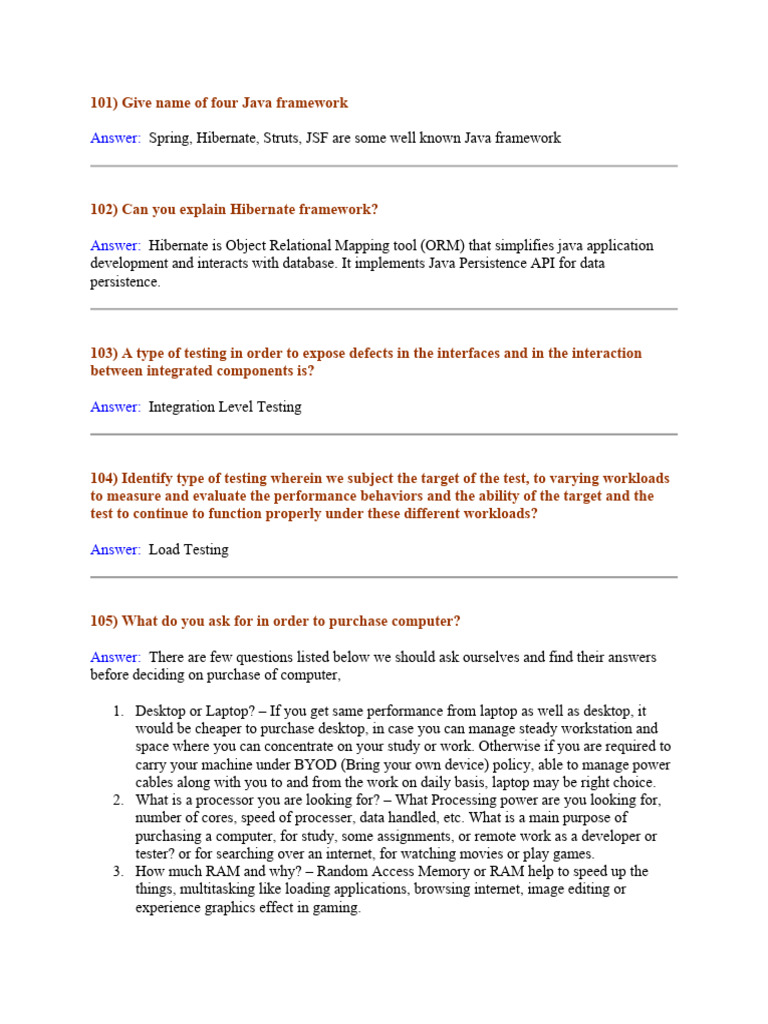 Software Testing Interview Questions and Answers 2 | PDF | Software ...