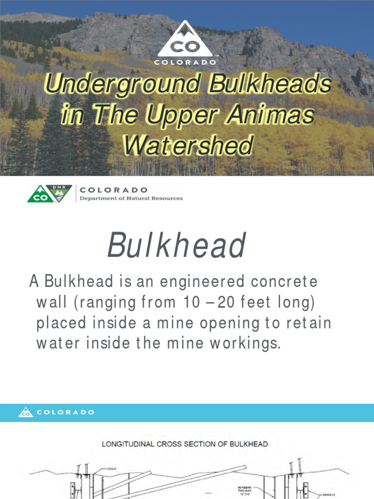 Bulkheads for Acid Mine Drainage Control | PDF | Dam | Mining