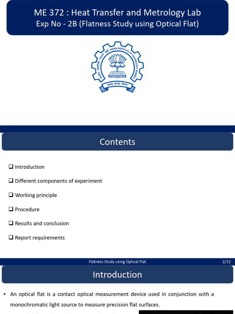 Flatness Testing Using Interferometry (Optical Flat) | PDF