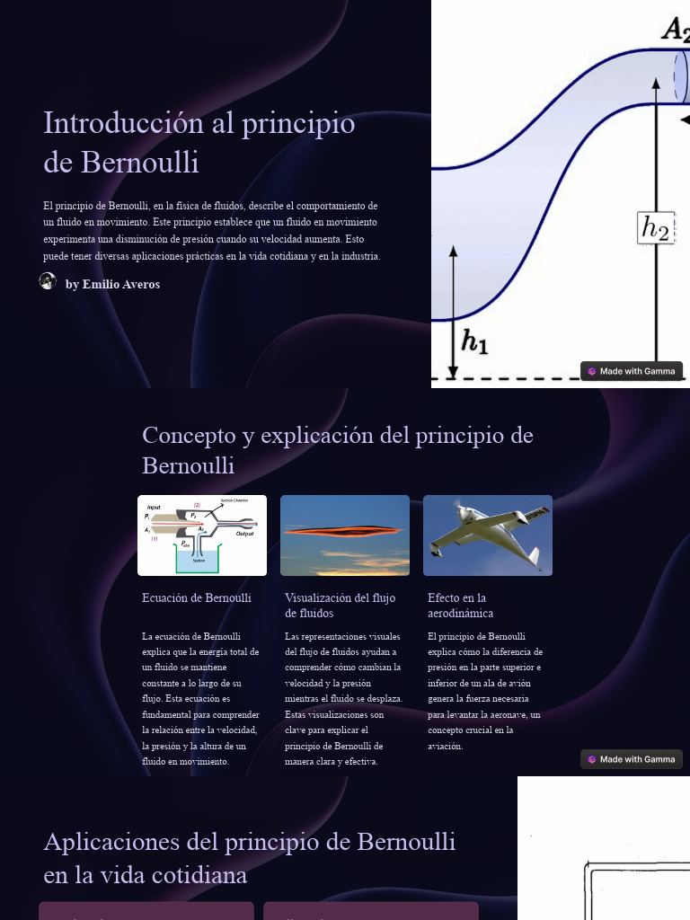 Introduccion Al Principio de Bernoulli | PDF | Levantar (Fuerza ...