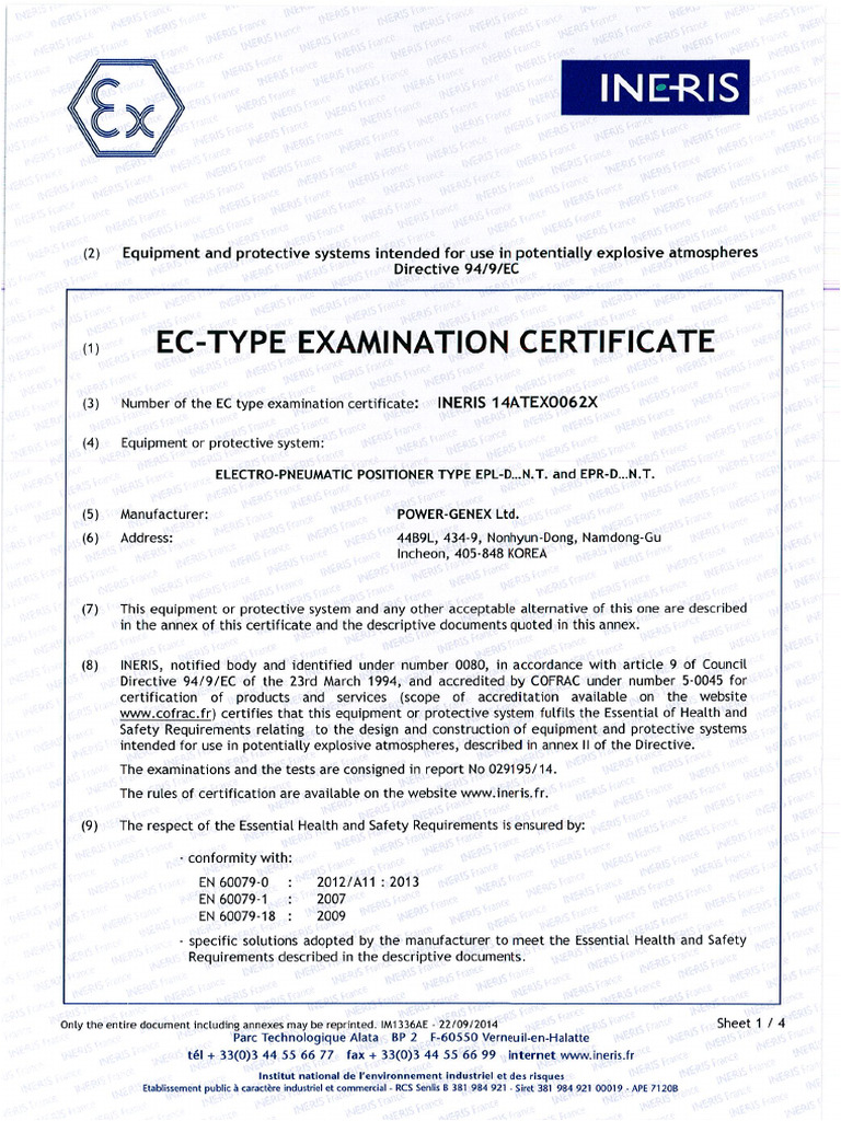 Ineris 14 ATEX 0062X | PDF