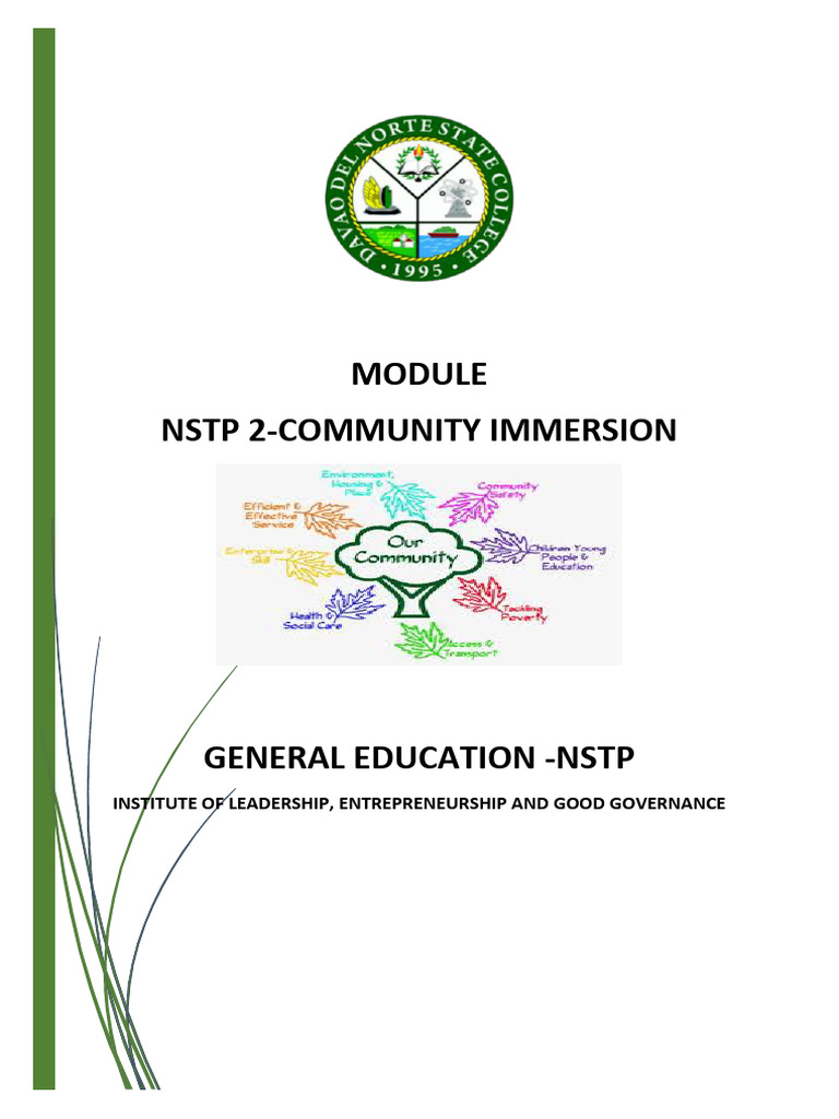 NSTP2 Module COMMUNITY IMMERSION MODULE fINAL | PDF | Needs Assessment | Community