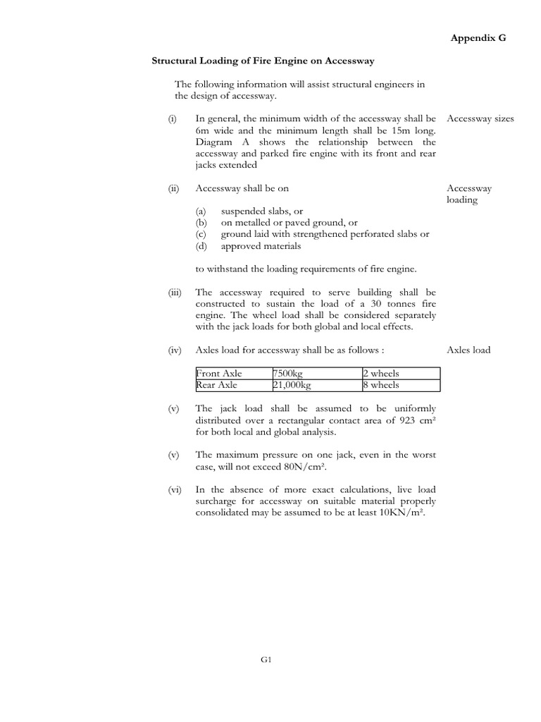 Appendix G - Structural Loading of Fire Engine On Accessway | PDF