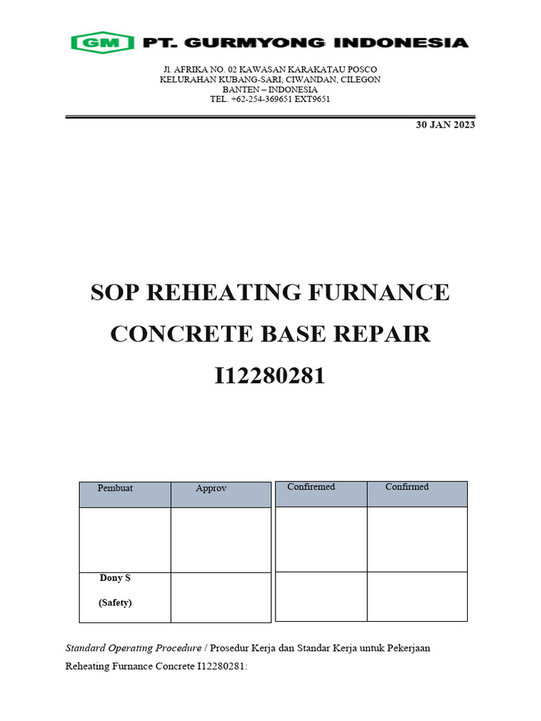 Sop Concrete Repair 2023 | PDF