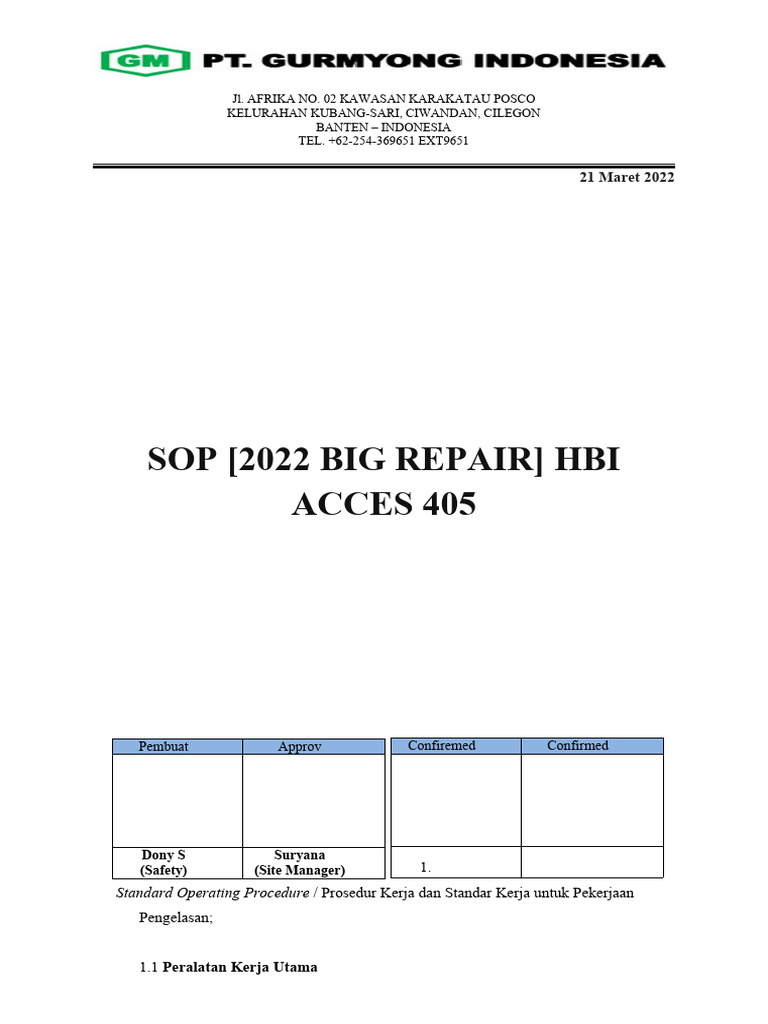 Sop Gorong Gorong Jembatan | PDF