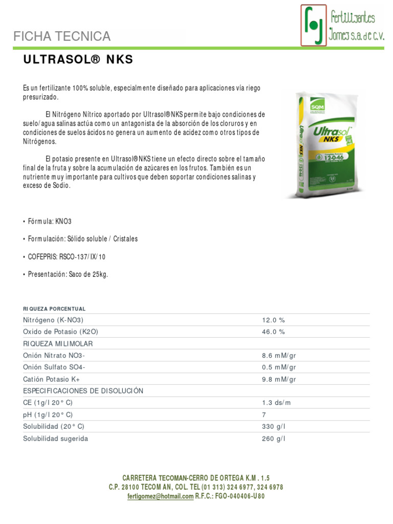 Ultrasol Nks Ficha Tecnica | PDF