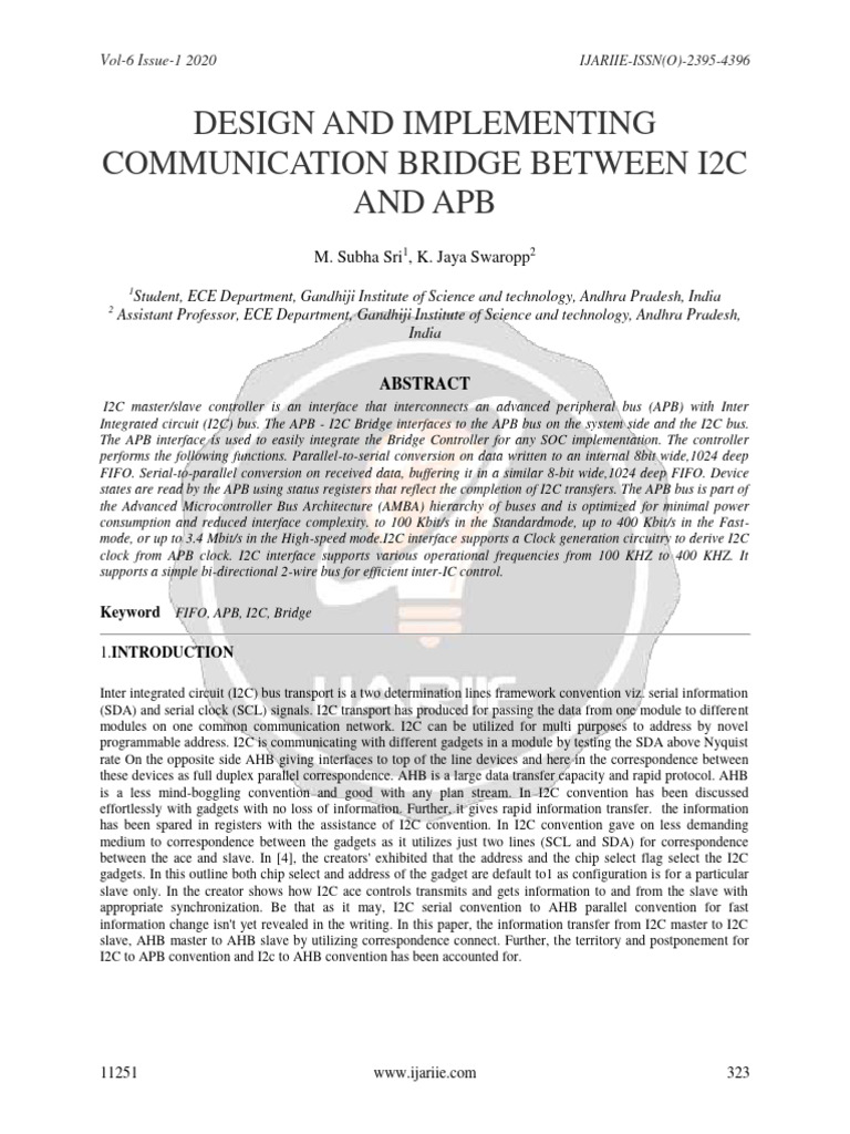 I2c-Apb Bridge | Download Free PDF | Telecommunications | Computer Engineering