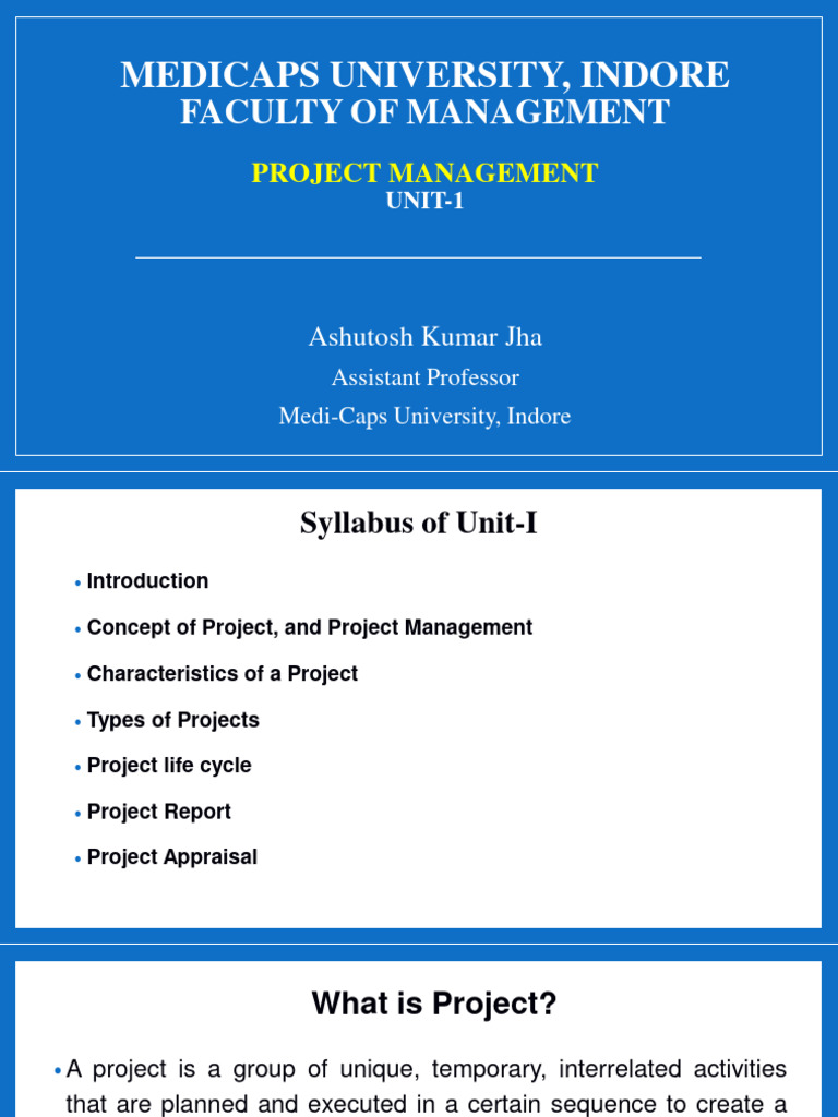 Project Management Unit-1 - New Syllabus | PDF | Project Management ...