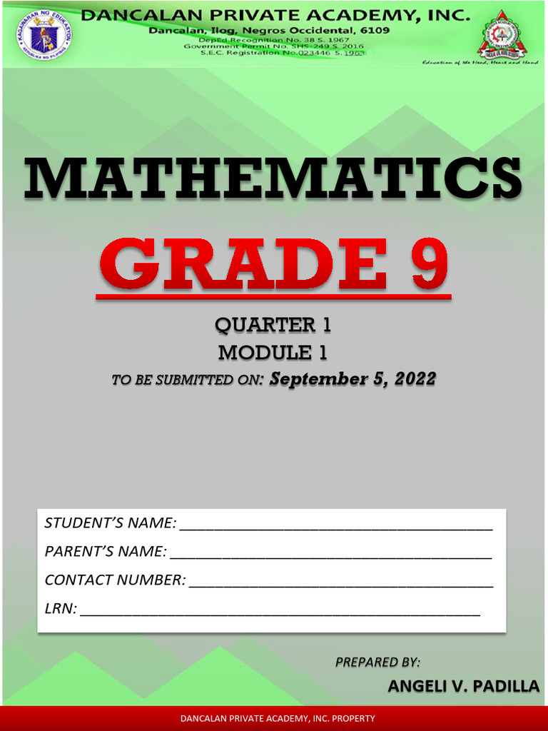 Mathematics: Quarter 1 | PDF | Quadratic Equation | Equations