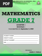 MATH Grade 7 Quarter 1 Module 1 Week 1 | PDF | Empty Set | Set ...
