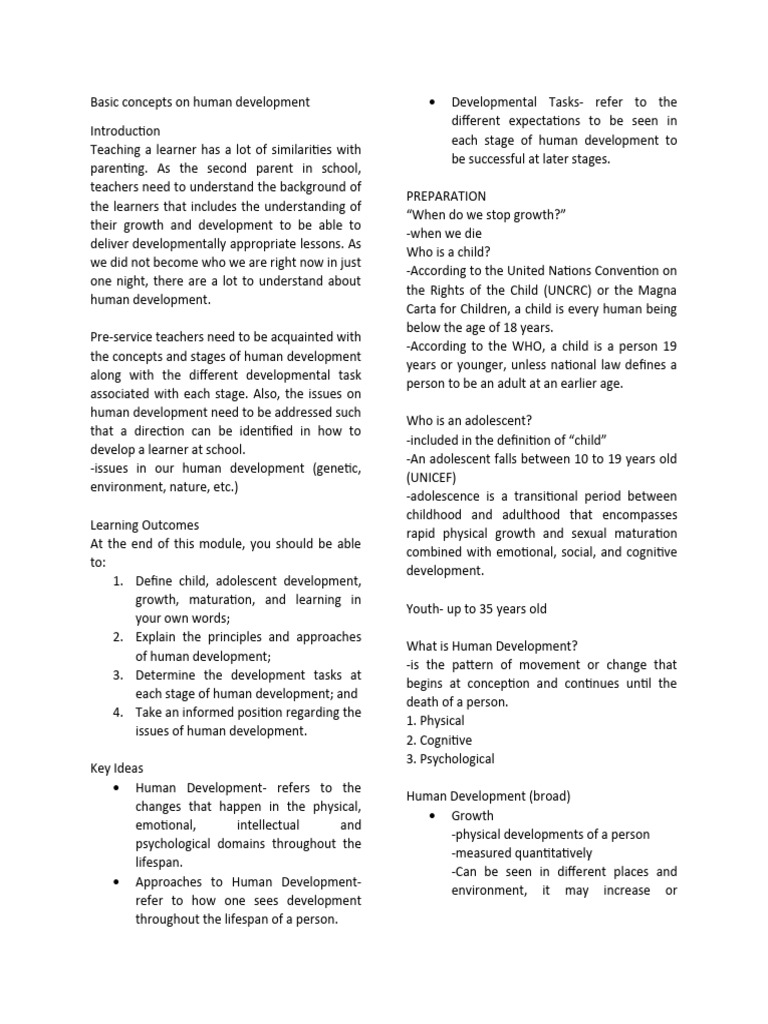 Basic Concepts On Human Development | PDF | Developmental Psychology ...
