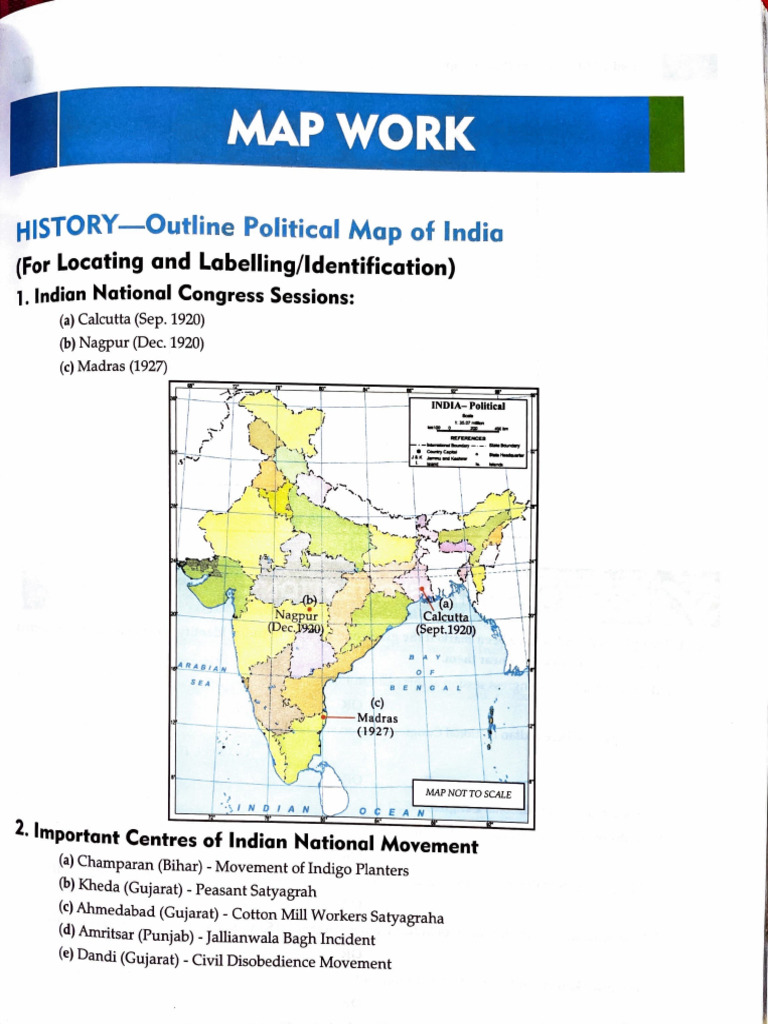 Cbse Map Work Class 10 (2023-24) | PDF | Indian Nationalism | Indian ...