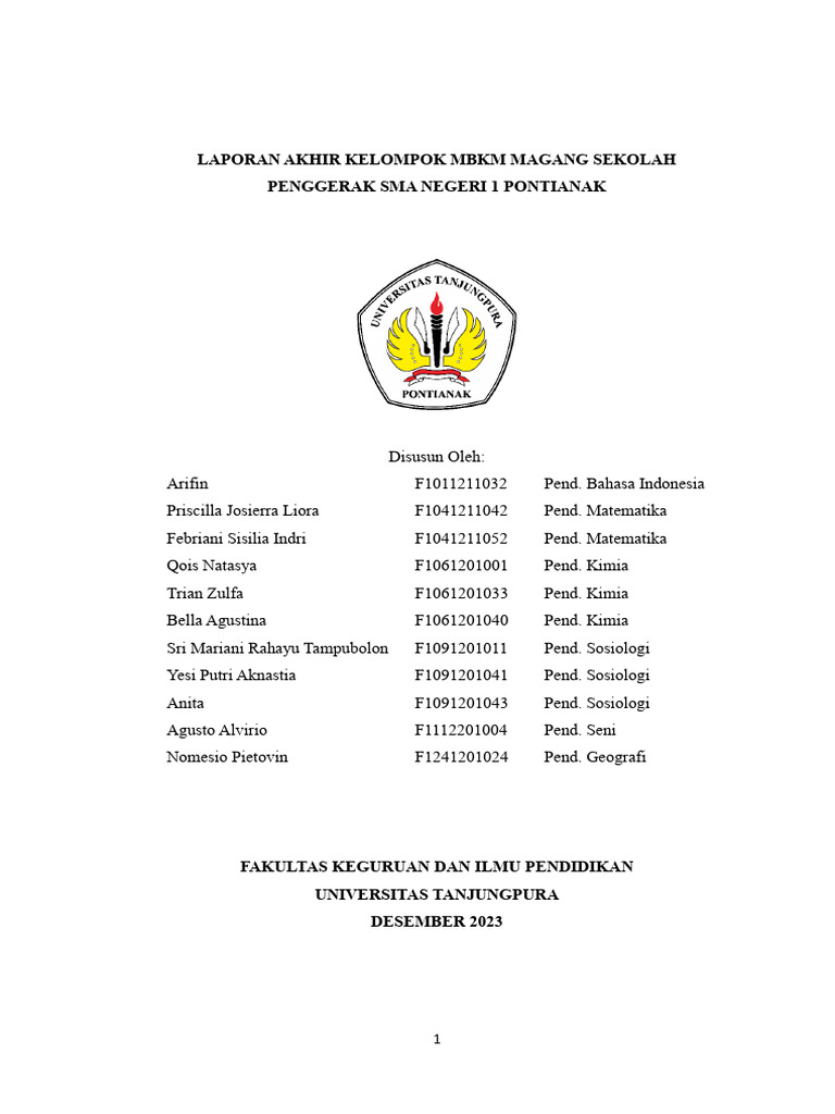Laporan Akhir Kelompok MBKM Magang Sekolah Penggerak Sma Negeri 1 ... Laporan Akhir Kelompok MBKM Magang Sekolah Penggerak Sma Negeri 1 ...