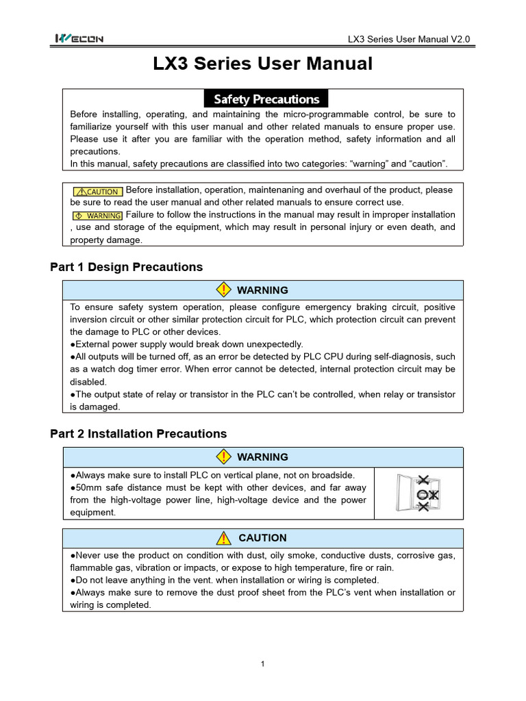 LX3 Series Installation Manual | PDF | Programmable Logic Controller | Power Supply