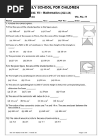 Mensuration Class 8 Worksheet Maths Chapter 9 | PDF | Area | Geometric ...