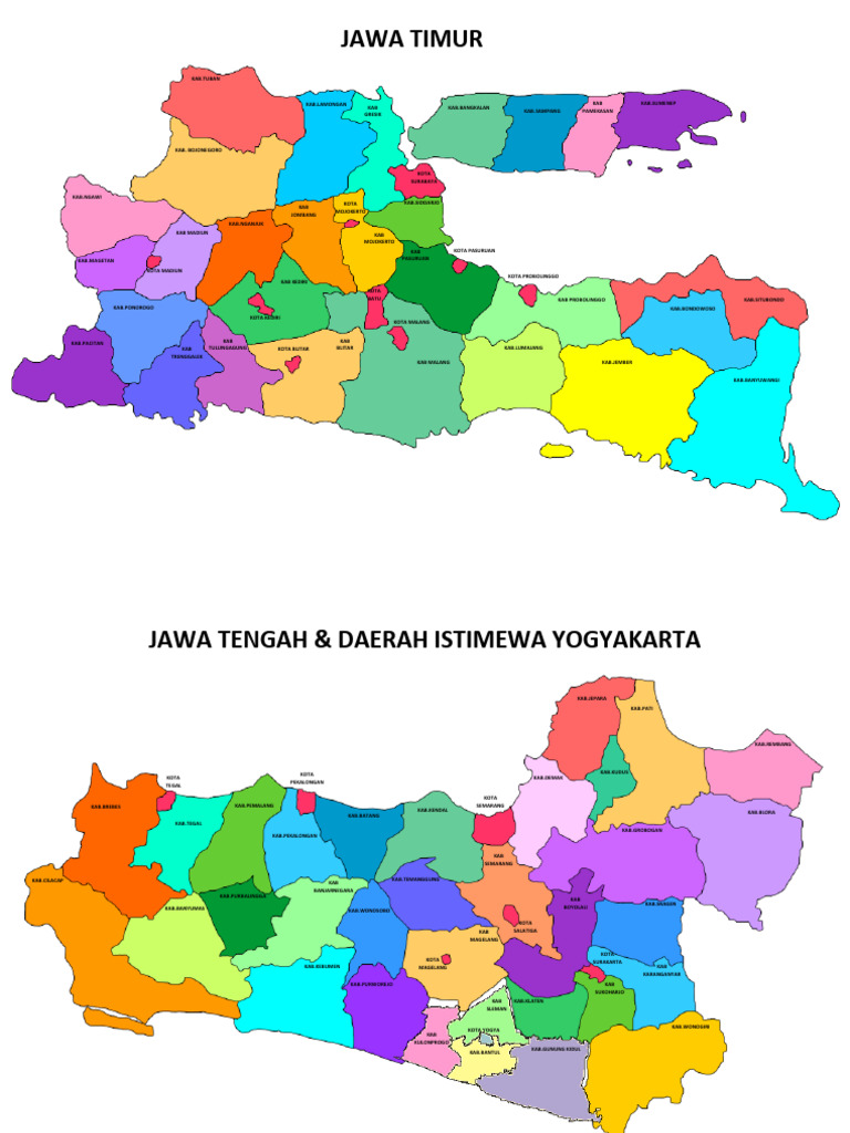 Peta Lengkap Jawa Timur dan Tengah | PDF