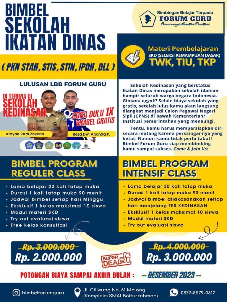 BIMBEL FORUM GURU - Ikatan Dinas & UTBK | PDF