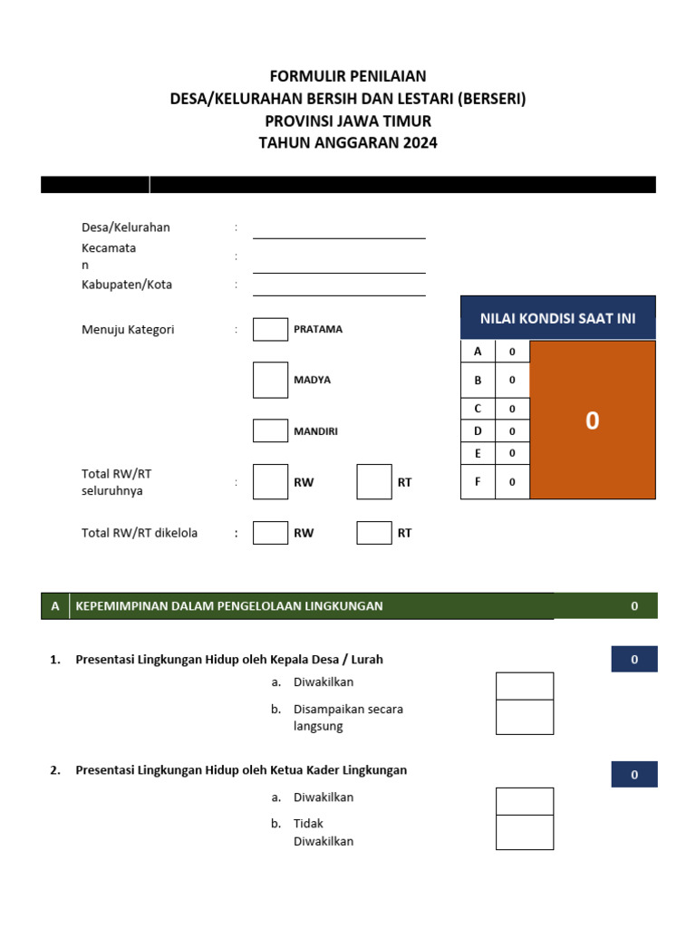Formulir Penilaian | PDF