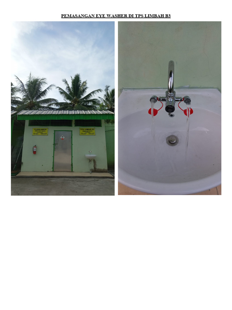 Pemasangan Eye Washer Di TPS Limbah B3 | PDF