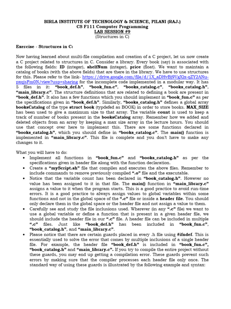 Lab Sheet 9 | PDF | Variable (Computer Science) | Library (Computing)
