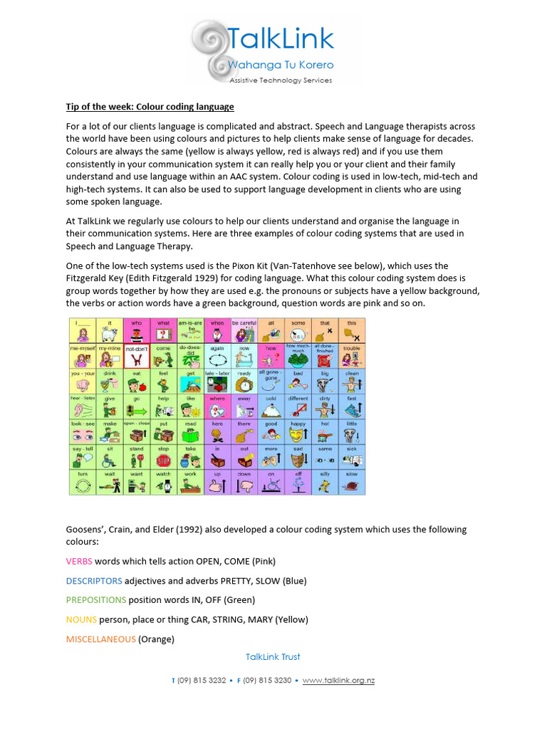 Colour Coding September 2013 | PDF | Word | Verb