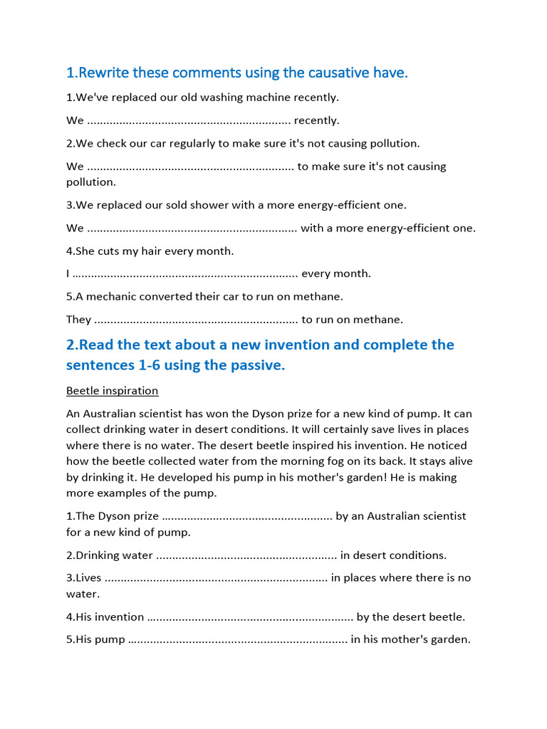 Passive Voice and Causative Have | PDF