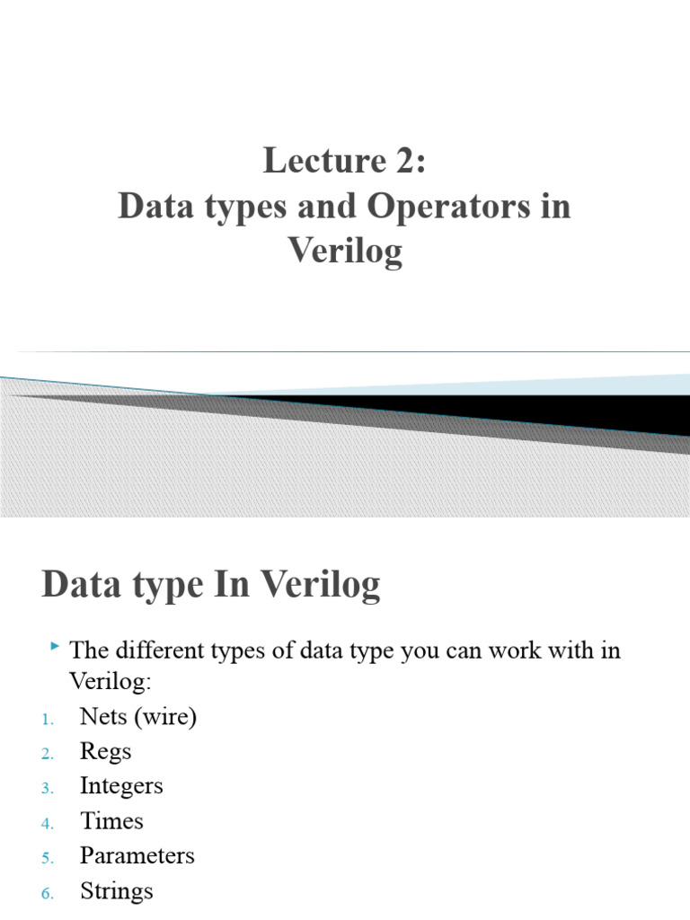 Verilog Lecture 2 Noopur Pdf Parameter Computer Programming String Computer Science