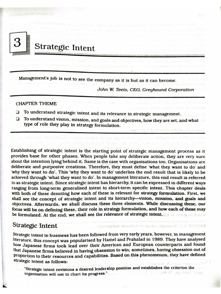 Strategic Intent | PDF
