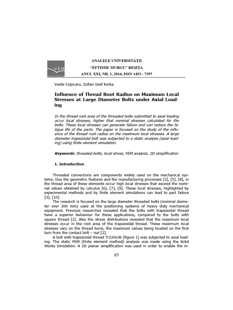 Thread Root Radius | PDF