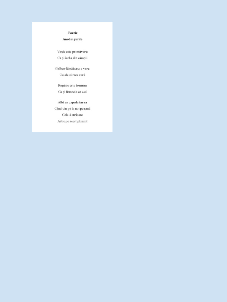 Anotimpurile | PDF