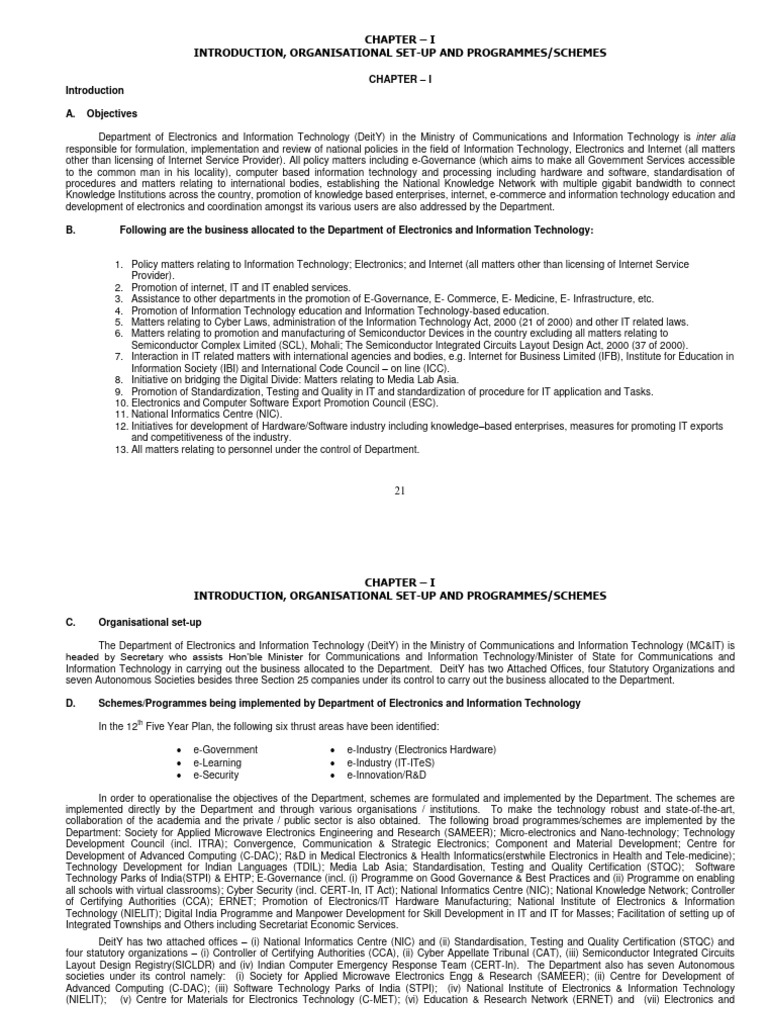 Introduction, Organisational Set-Up and Programmes/schemes | PDF