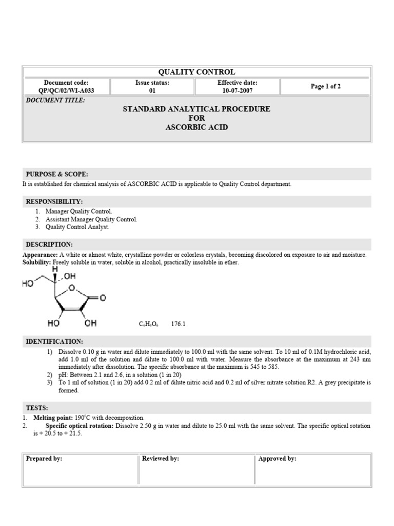 Ascorbic Acid Pdf